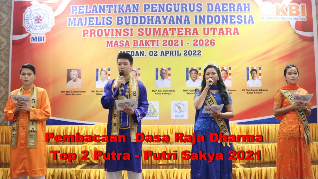 Pembacaan Dasa Raja Dharma oleh Top 2 Putra - Putri Sakya 2021 - YouTube