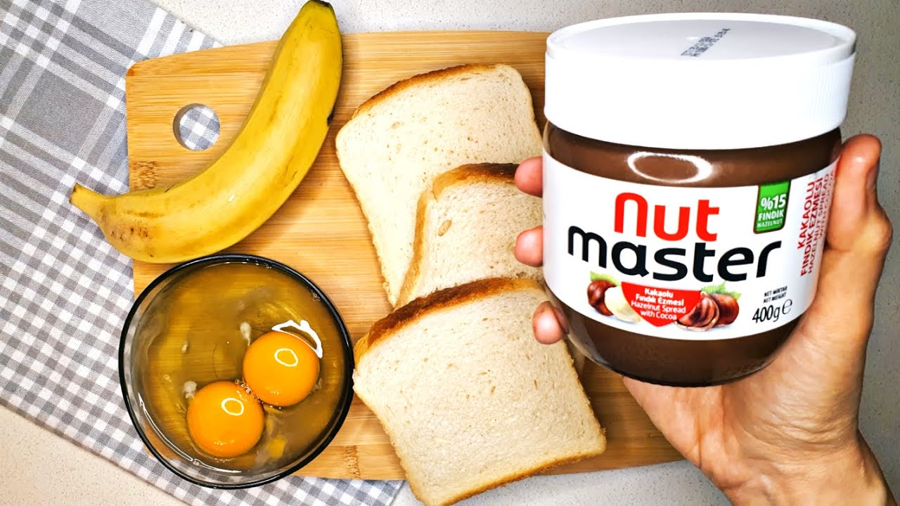 If you have 1banana & 1egg & breads / make the Easy sweet NUTELLA TOAST ...