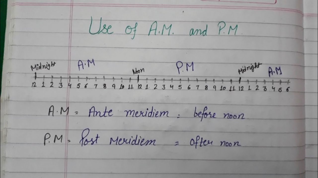 Time - AM and PM // use of AM and PM // class 4 // math - YouTube