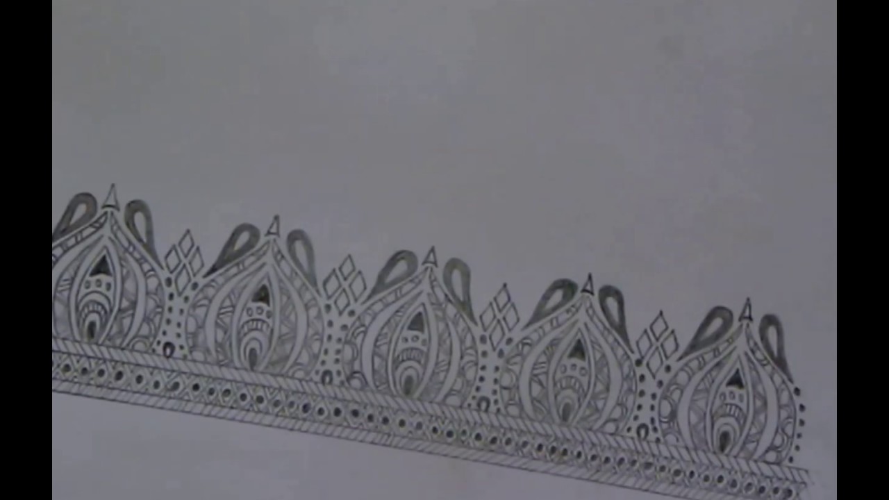 How to draw a Saree border design - YouTube
