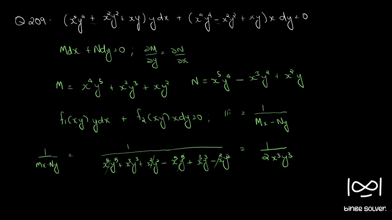 Q209 Solve x 4y 4 X 2y 2 Xy ydx x 4y 4 X 2y 2 Xy xdy 0 Q209 Solve x 4y 4 X 2y 2 Xy ydx x 4y 4 X 2y 2 Xy xdy 0