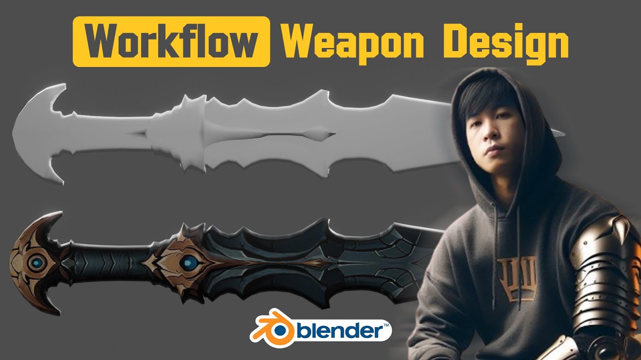 Use AI make Dagger Low Poly Weapon design workflow - Blender 4.0 ...