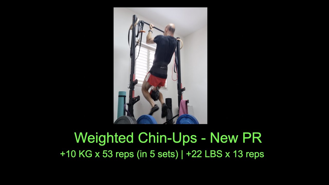 AMRAP Weighted Chin-Ups - +10 KG x 53 reps | +22 LBS x 13 reps - NEW PR ...