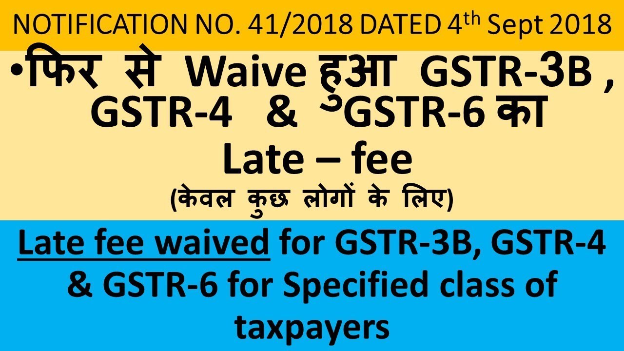 GST Late Fee Waived Again For GSTR 3B GSTR 4 GSTR 6 Notification gst-late-fee-waived-again-for-gstr-3b-gstr-4-gstr-6-notification