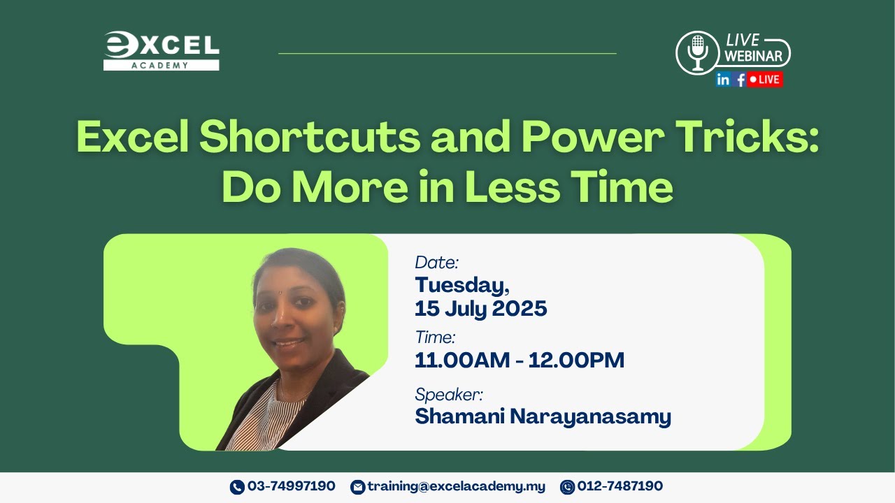 Excel Shortcuts and Power Tricks Do More in Less Time | Learning Hour ...