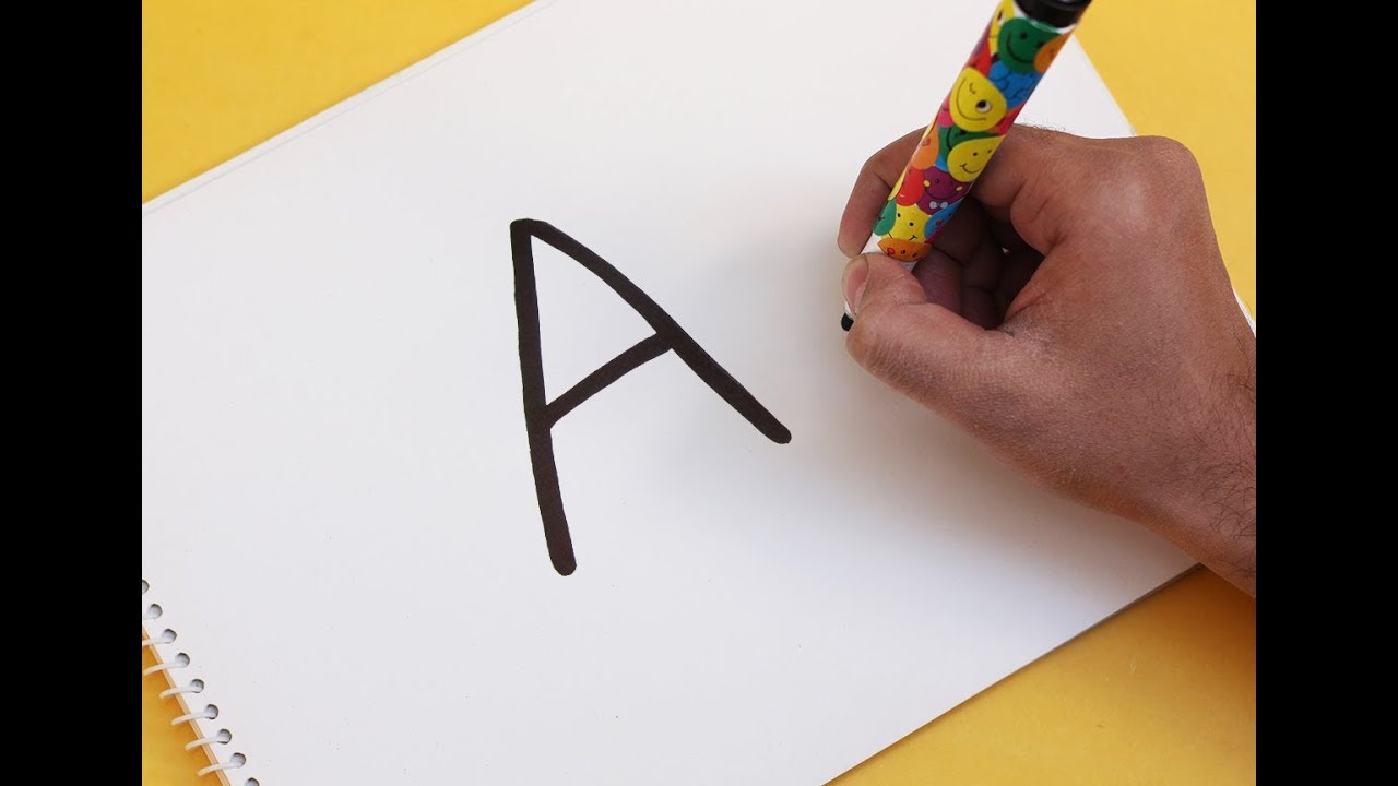How to turn Letter "A" into a Cartoon PARTY HAT ! Fun with Alphabets ...