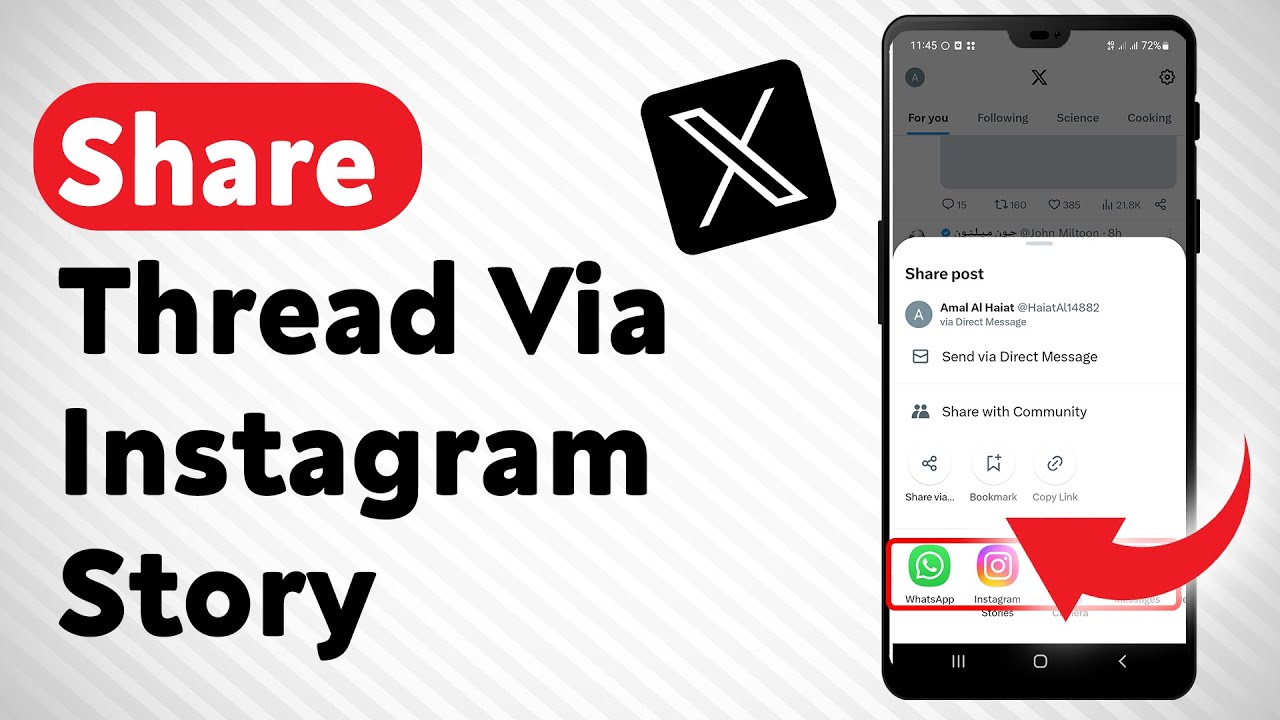 How To Share A Thread Via Instagram Story In X - Full Guide - YouTube
