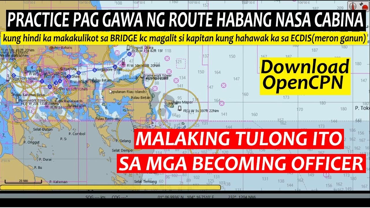 VOYAGE PLAN ROUTE MADE BY OPENCPN, (Practice mga Kabaro) - YouTube