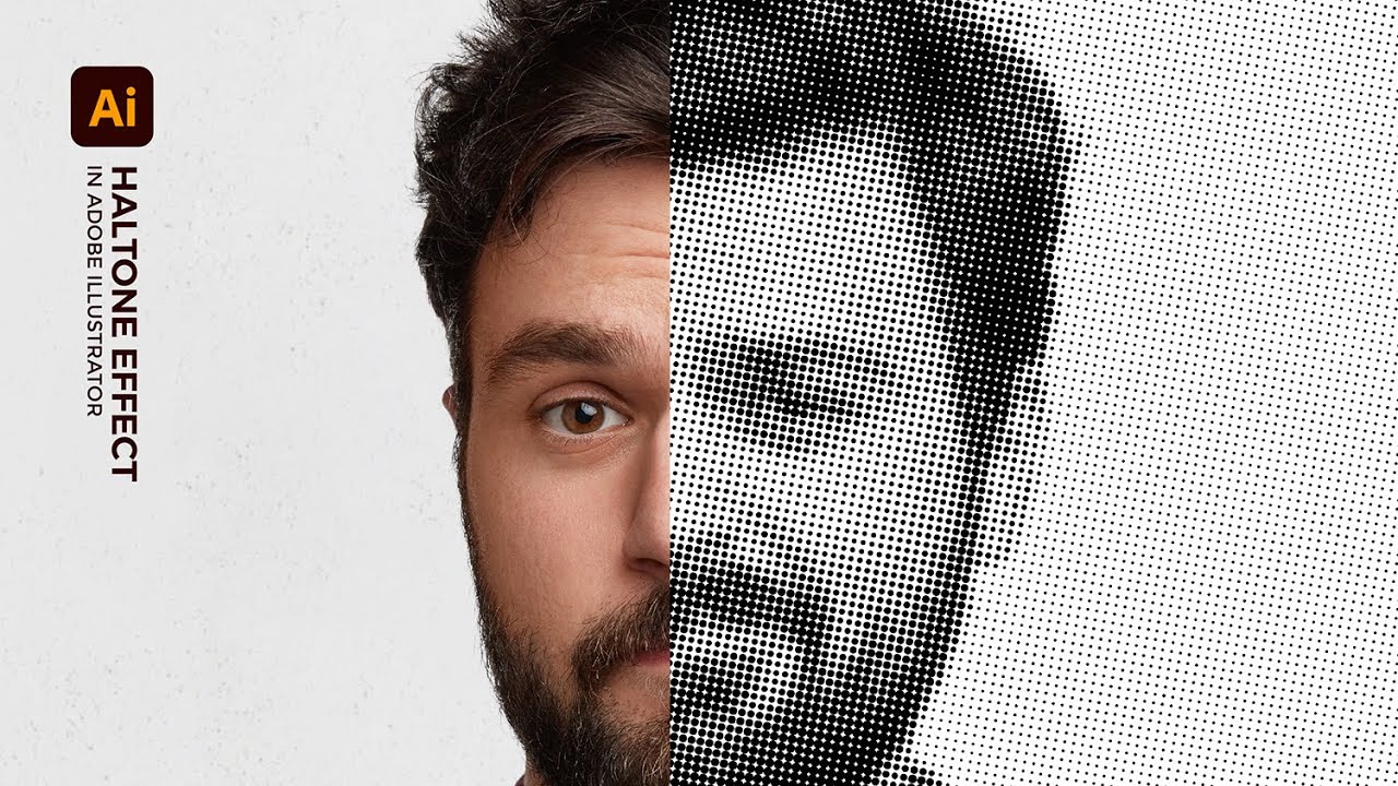 Halftone effect on images in Adobe Illustrator | Illustrator Teaching ...
