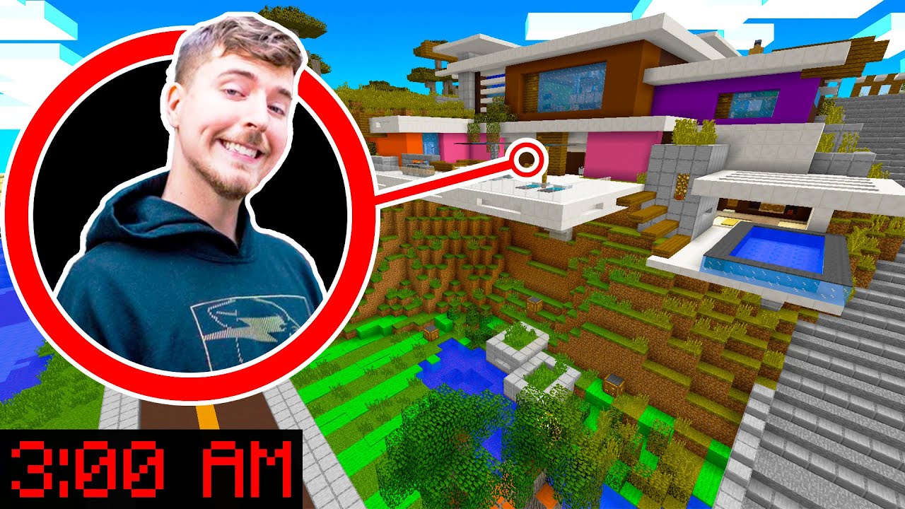 ¿Qué hay dentro de la base secreta de MRBEAST en Minecraft? - YouTube
