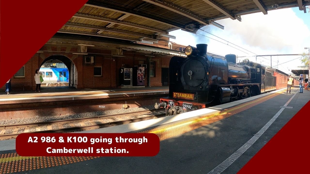 A² 986 & K100 passing through Camberwell station. - YouTube