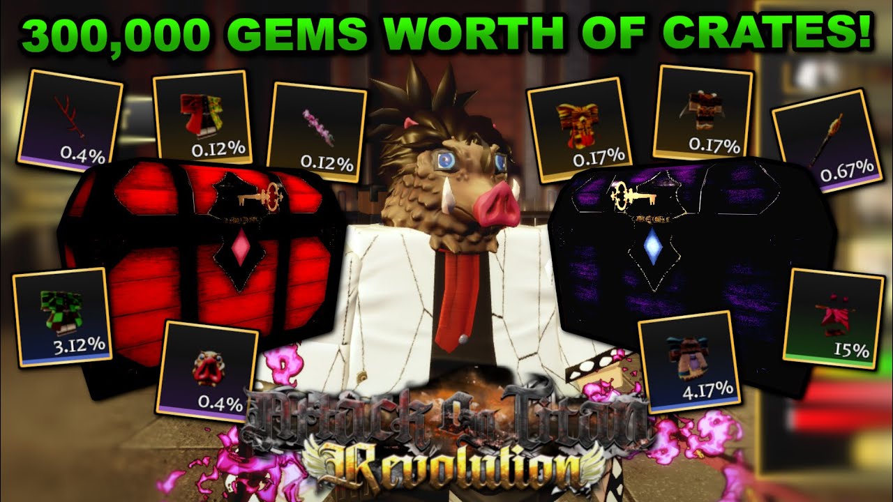 Opening 300K+ Gems Of Cosmetic Crates In Roblox Attack On Titan ...