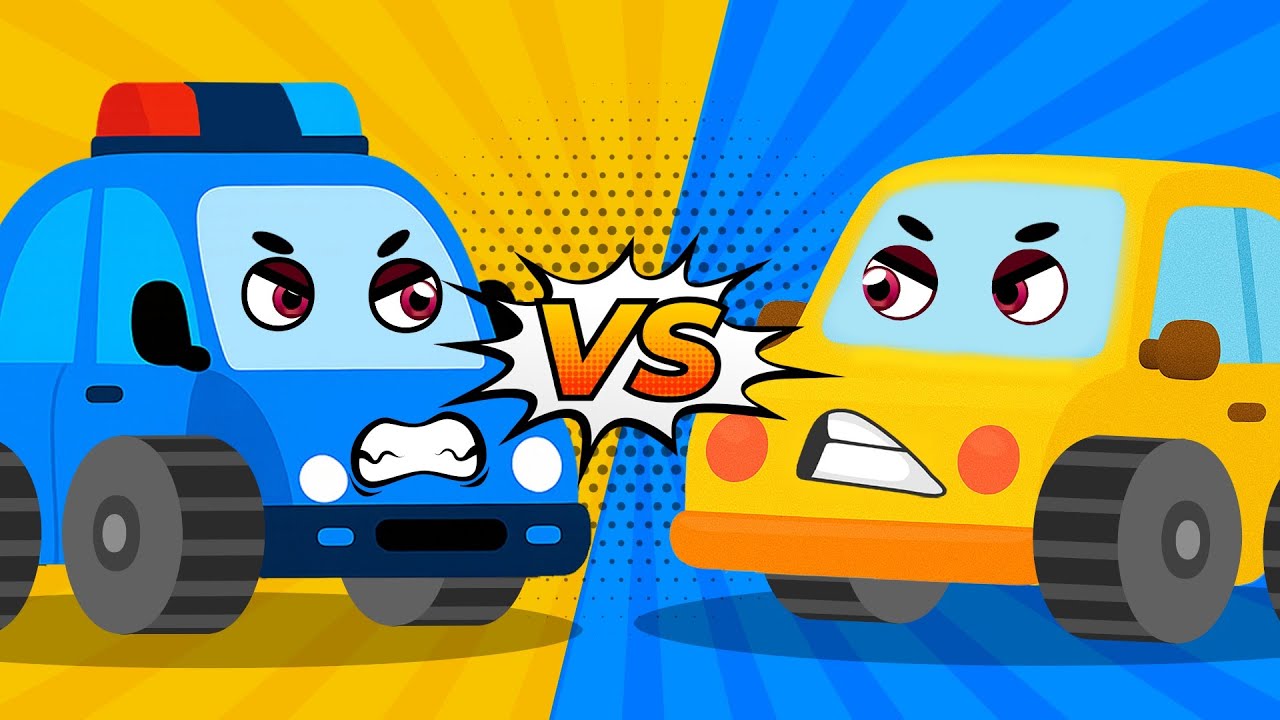 The confrontation between Police Car - Treasure hunt | Construction ...