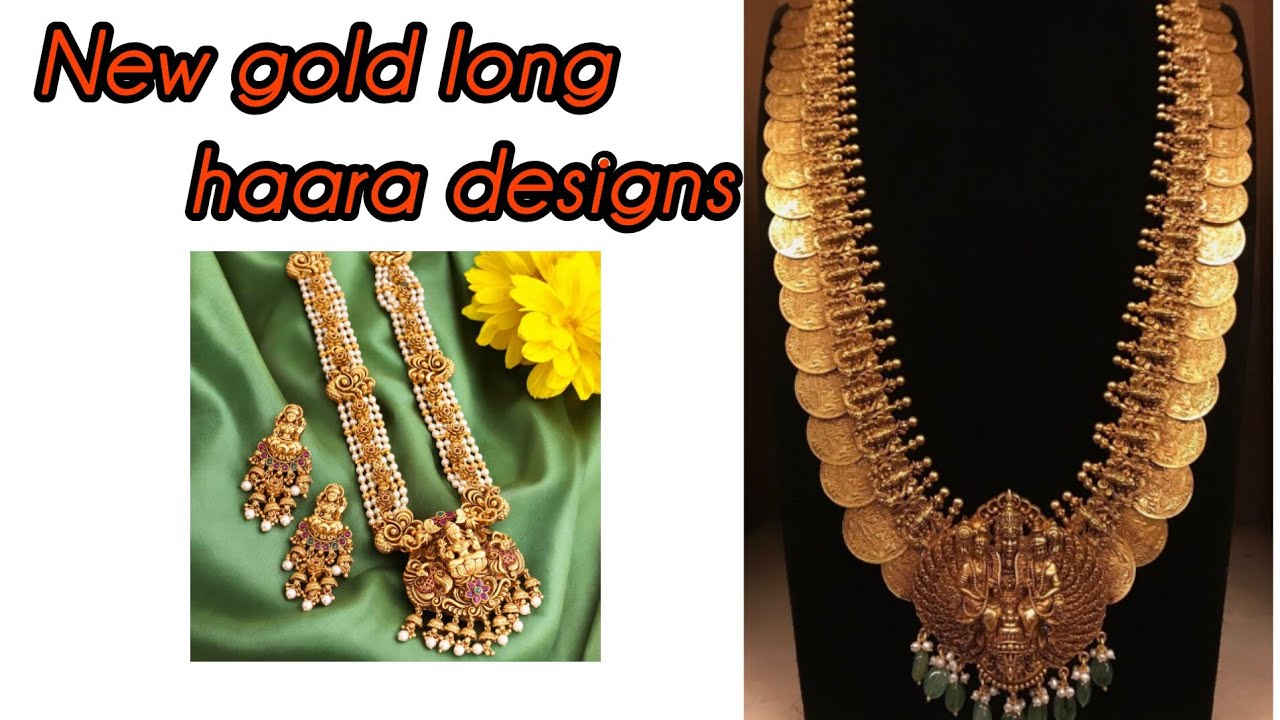 Latest gold long haara designs #video - YouTube