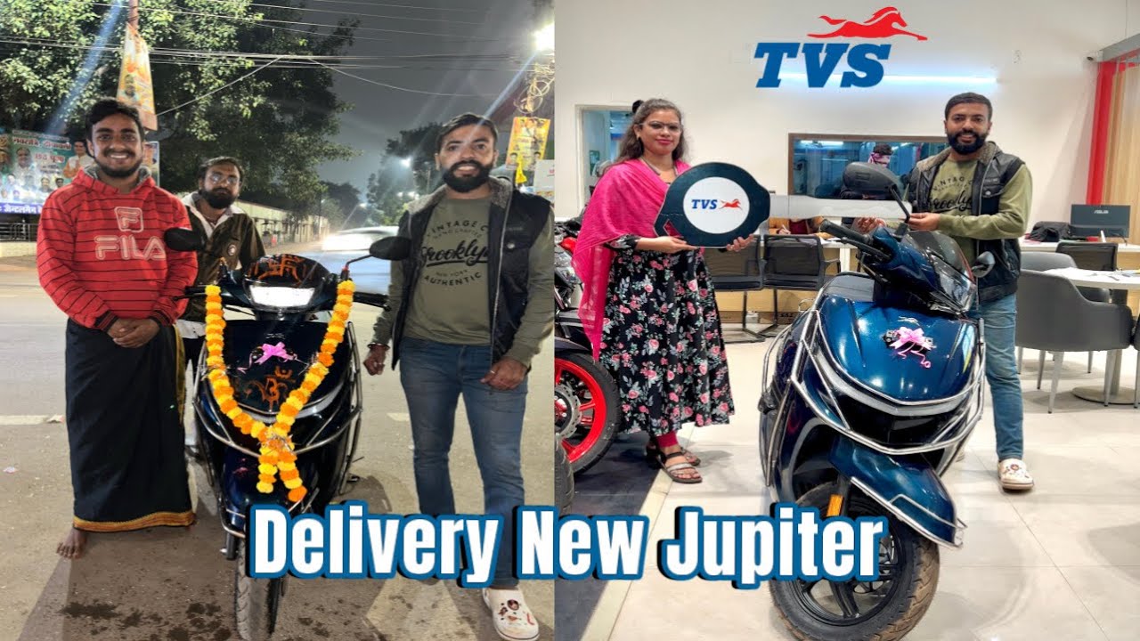 Delivery New TVS Jupiter || New TVS Jupiter | Sunny paji 07 - YouTube