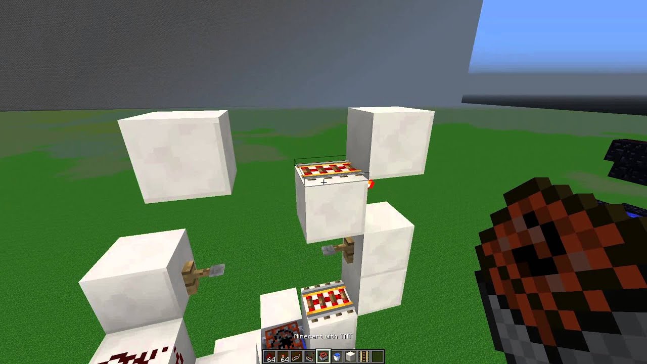 Minecraft - minecart TNT cannon (instant active) - YouTube