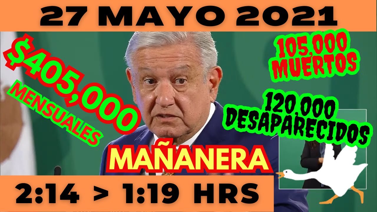 💩🐣 Conferencia De Prensa Matutina Jueves 27 De Mayo 2021 Presidente