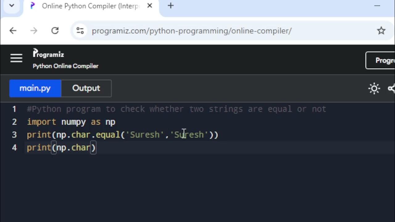 Checking equality of two strings - YouTube