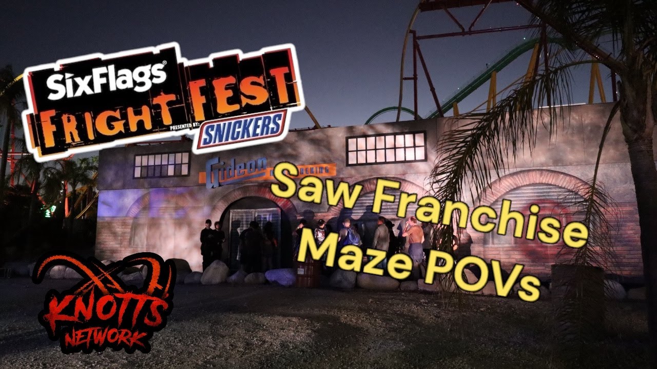 Six Flags Magic Mountain Fright Fest The SAW Franchise Maze POVs 2024 ...