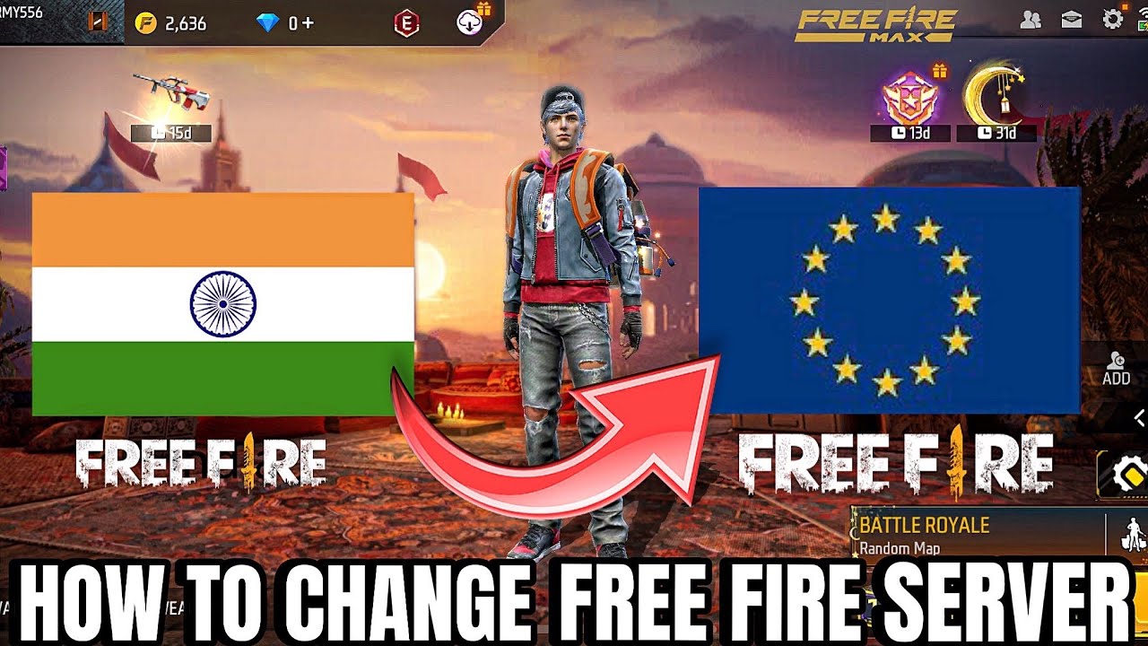 How to change free fire server//switch to any server - YouTube