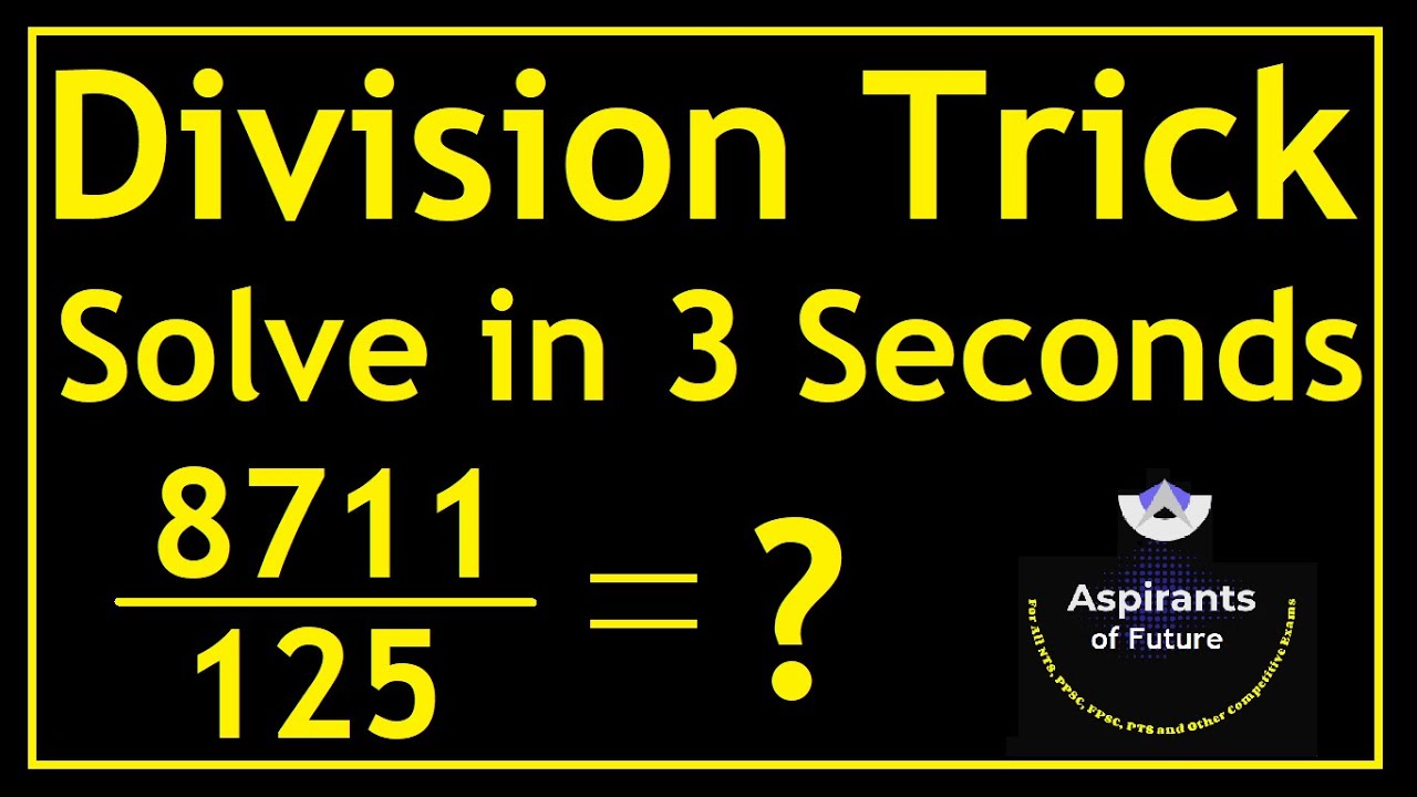 Amazing Division Trick | How to Divide in 3 Seconds | For All GAT, HAT ...