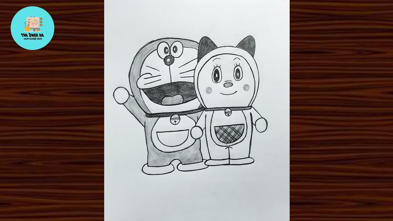 How To Draw Doraemon And Dorami||Doraemon And Dorami step by step||Easy ...