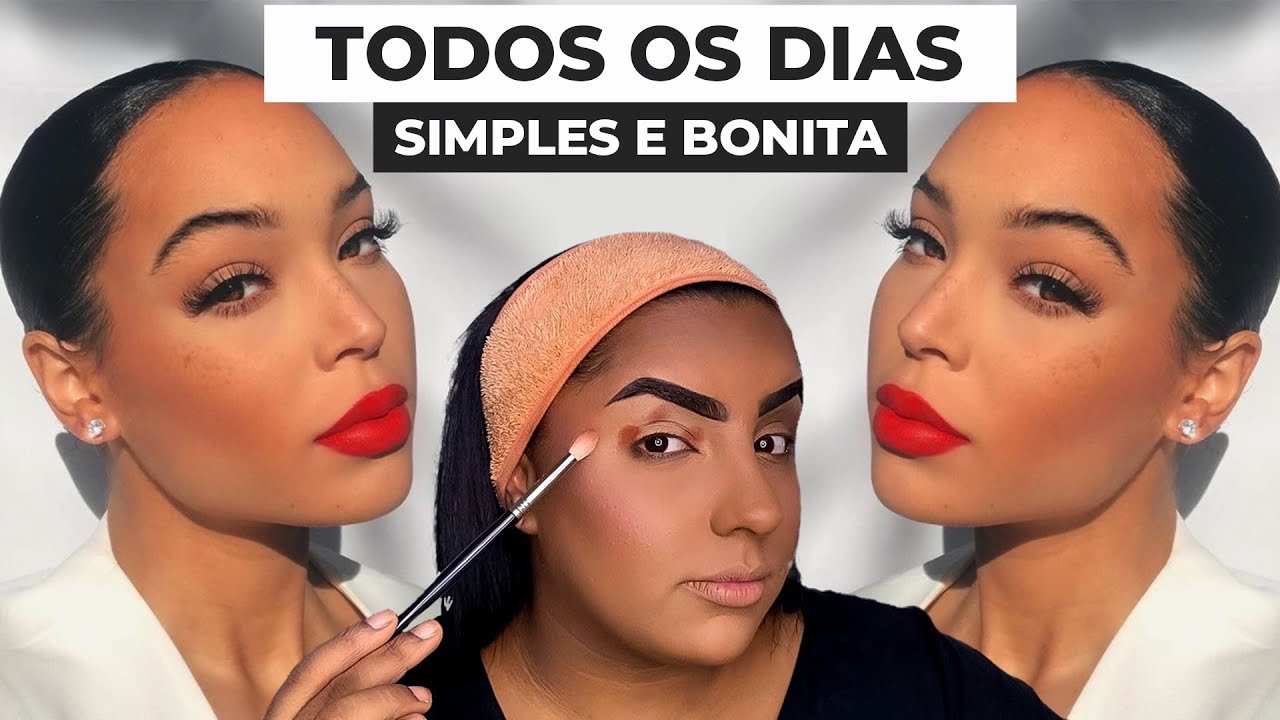 Maquiagem SIMPLES E BASICA para o DIA A DIA | PELE MORENA NEGRA | PASSO A PASSO | RÁPIDA E ...