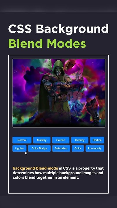 css background blend-mode #css #css3 #webdevelopment #webdesign #coding #shorts #codingtutorial ...