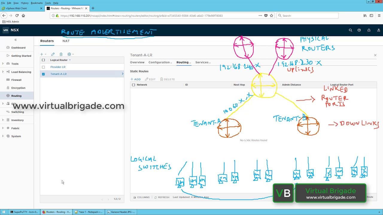 NSX T 2.1 Part 29: Configure Route advertisement on Tier-1 Router - YouTube