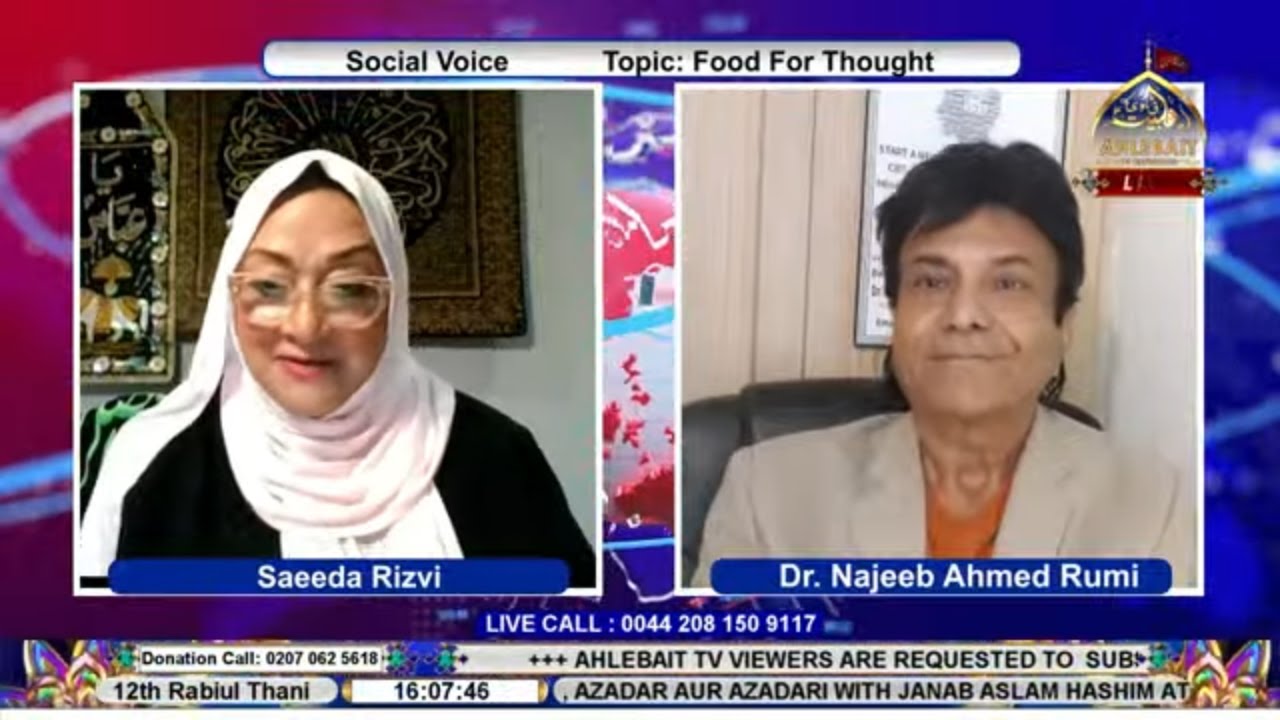 🔴 LIVE - Social Voice I Food for Thought l Saeeda Rizvi I Dr Najeeb ...
