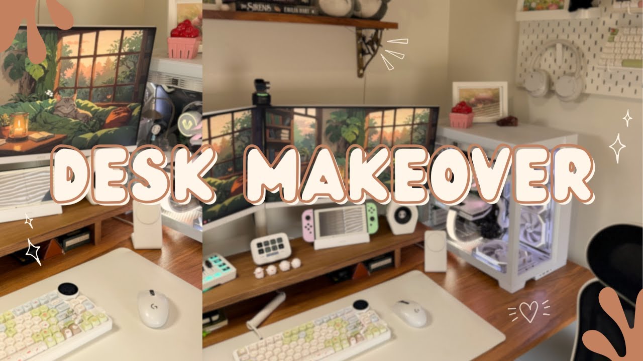 Aesthetic Desk Makeover on a budget (!)🌼| studio ghibli inspired setup ...