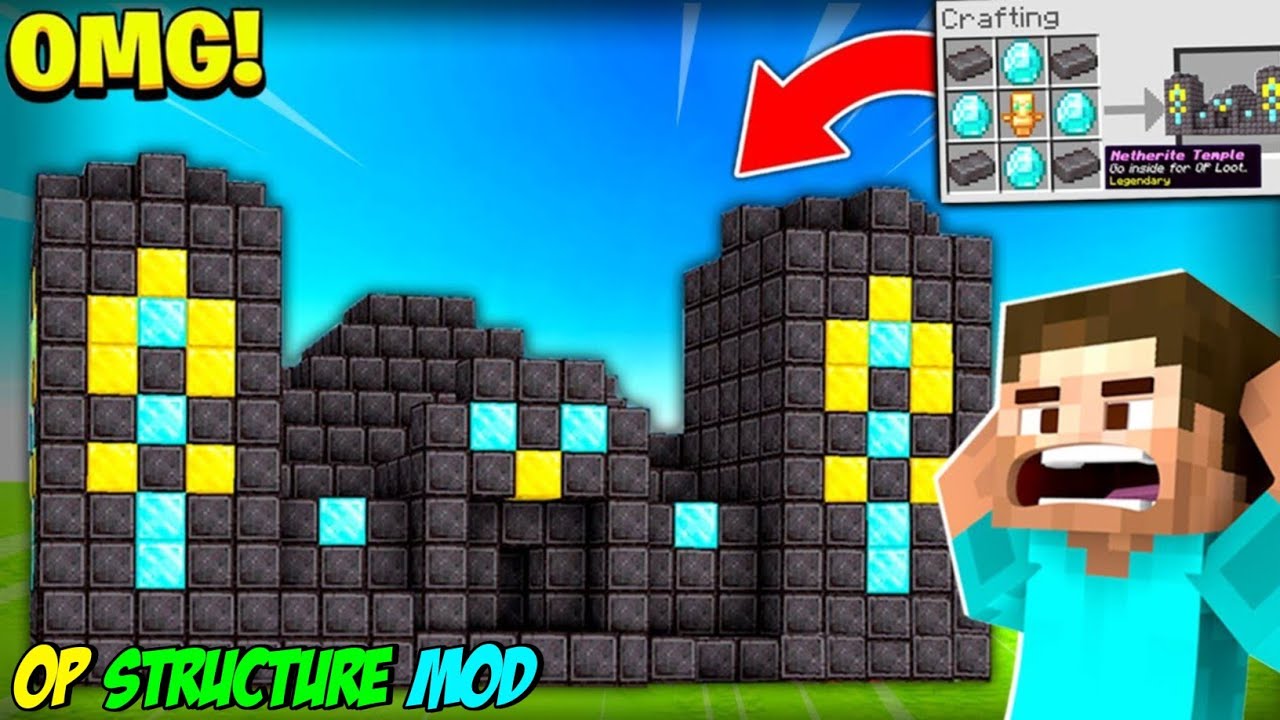 MINECRAFT BUT I CAN CRAFT OP STRUCTURES MOD - YouTube