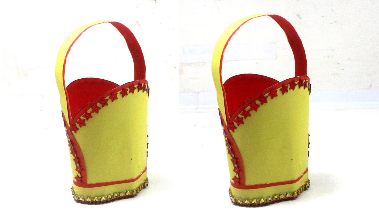 Paper busket - Simple Paper Basket Making - DIY Basket- Easy and ...