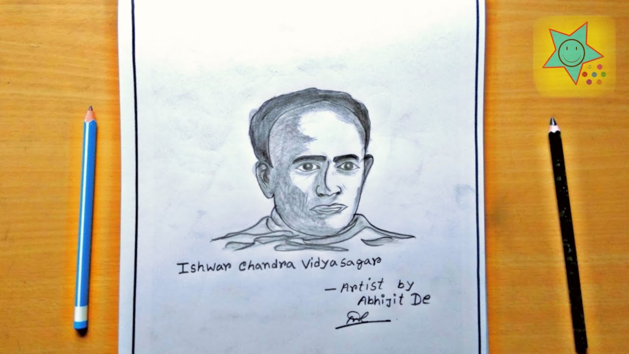 How to Draw Vidyasagar | Vidyasagar drawing | Ishwar Chandra Vidyasagar ...