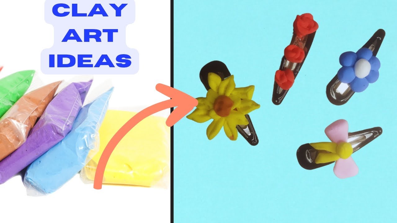 How to make clay hair clips from clay|Easy clay art ideas|Hand made ...