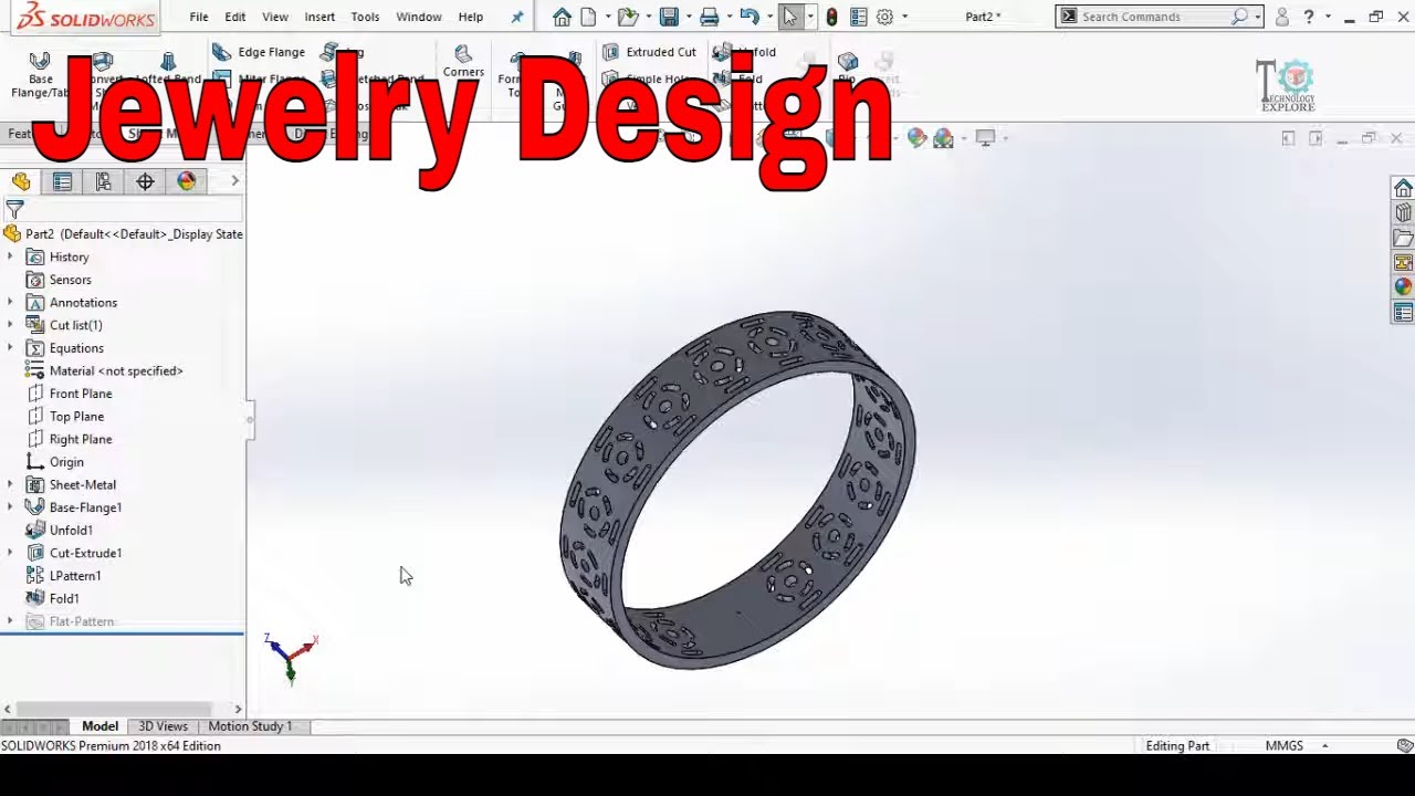 Jewelry Design Tutorial in SolidWorks and Manufacturing on CNC Laser ...