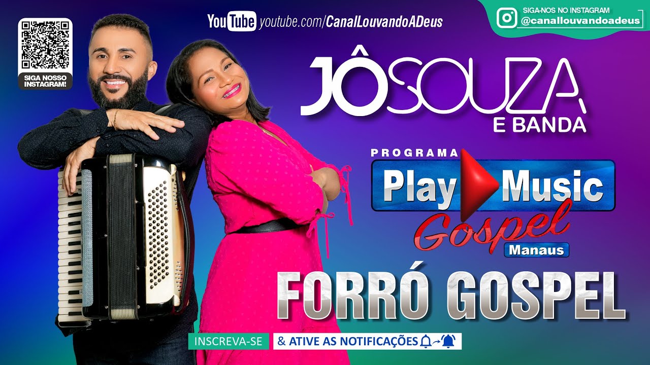 JÔ SOUZA Ao Vivo no Programa Play Music Gospel - FORRÓ GOSPEL - YouTube