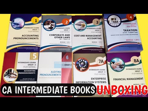 CA Intermediate Study Material Unboxing | Intermediate Books May 2022 ...