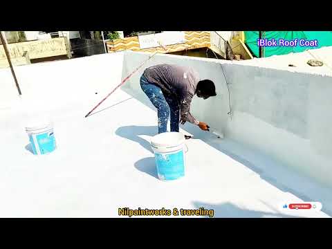 Waterproofing Paint Application For Roof Coating iBlok Waterstop Roof ...