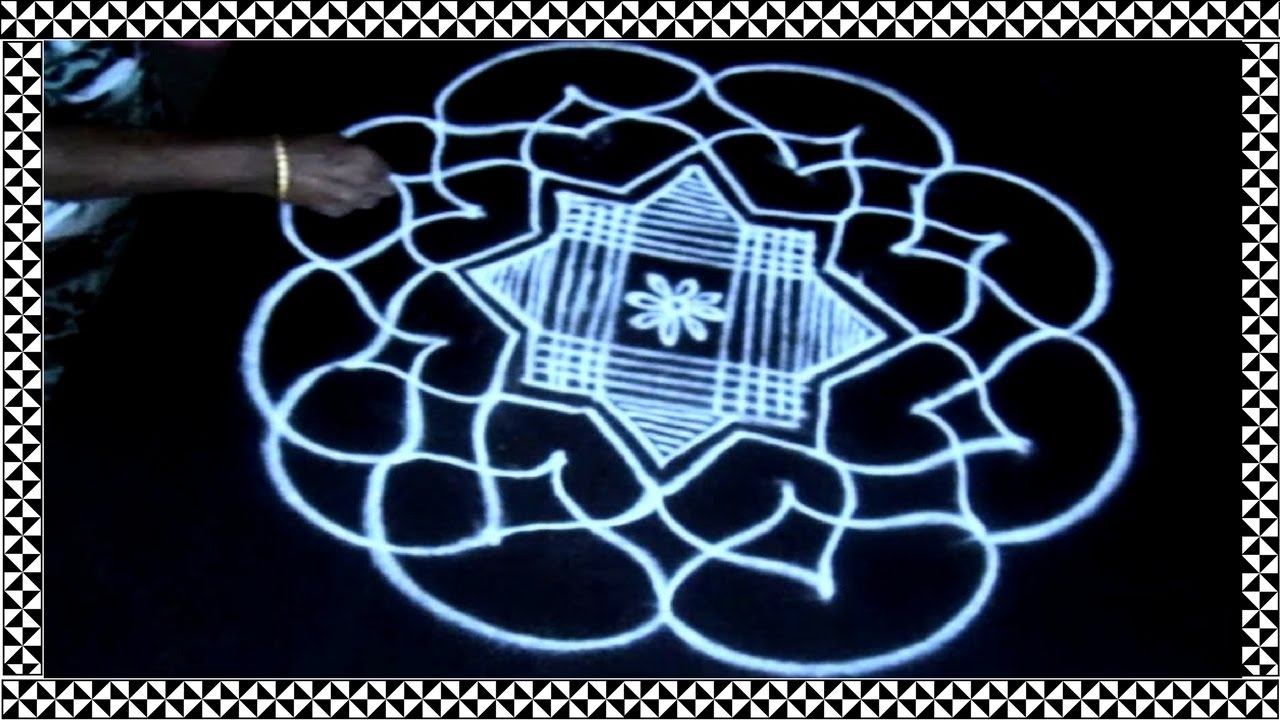 Innovative Free hand Friday Rangoli || Beautiful Muggulu Design - YouTube