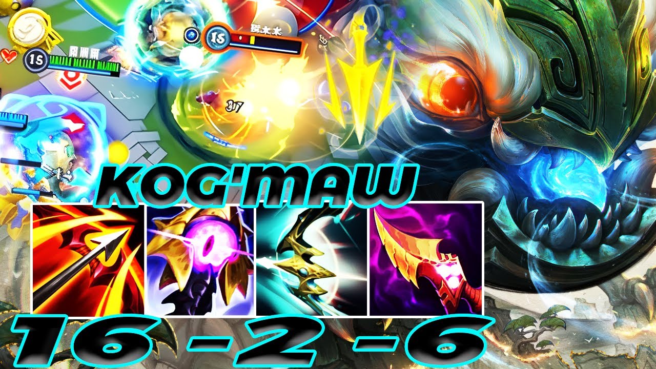 WILD RIFT KOG'MAW ADC GAMEPLAY | 16 -2 -6 MVP | KOG'MAW BUILD RUNES ...