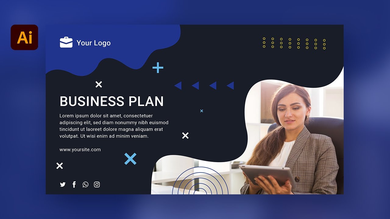 Illustrator tutorial | Business Banner | Web Banner Design - YouTube