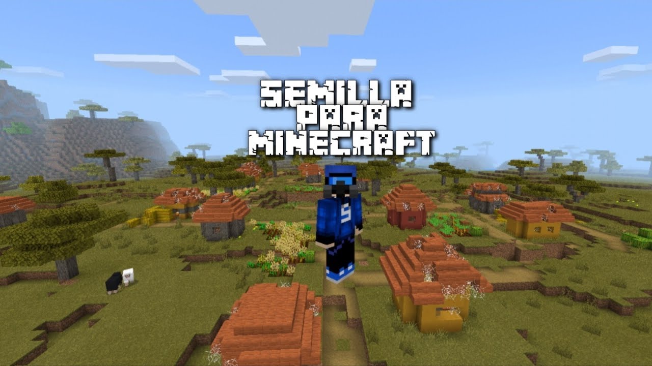 Semilla con Triple aldea en la Sabana|MINECRAFT PE 1.14| - YouTube