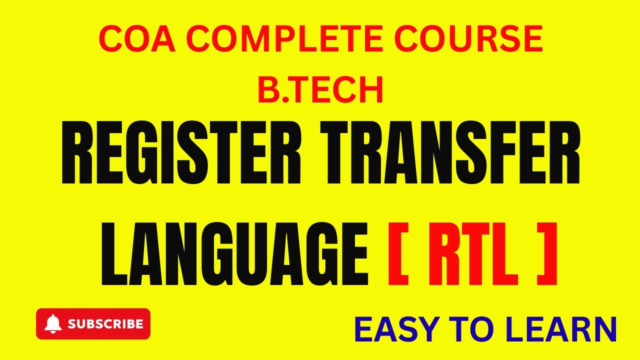 Register Transfer Language(RTL) || Register Transfer || Micro Operation ...