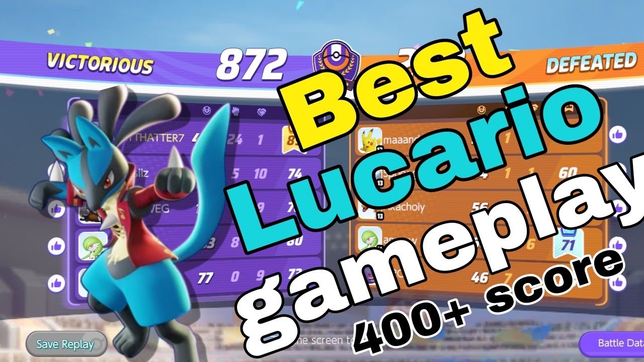 Best Lucario Gameplay in Master Pokemon unite by mh games|Subscribe for ...