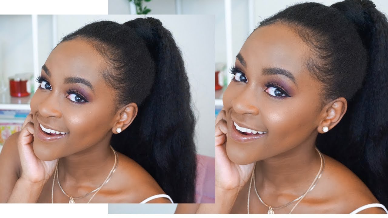 HOW TO | SLEEK & NATURAL LOOKING FAUX PONY on THICK 4C HAIR - YouTube