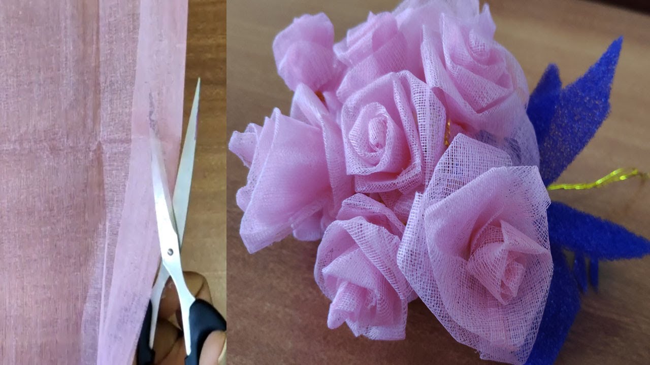 Flower DIY using net cloth - YouTube