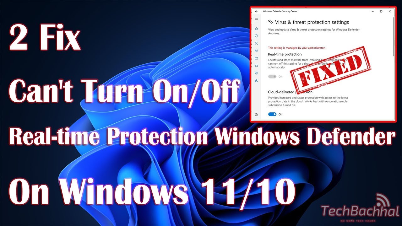 Title: Can't turn On/Off Real-time Protection Windows Defender on ...