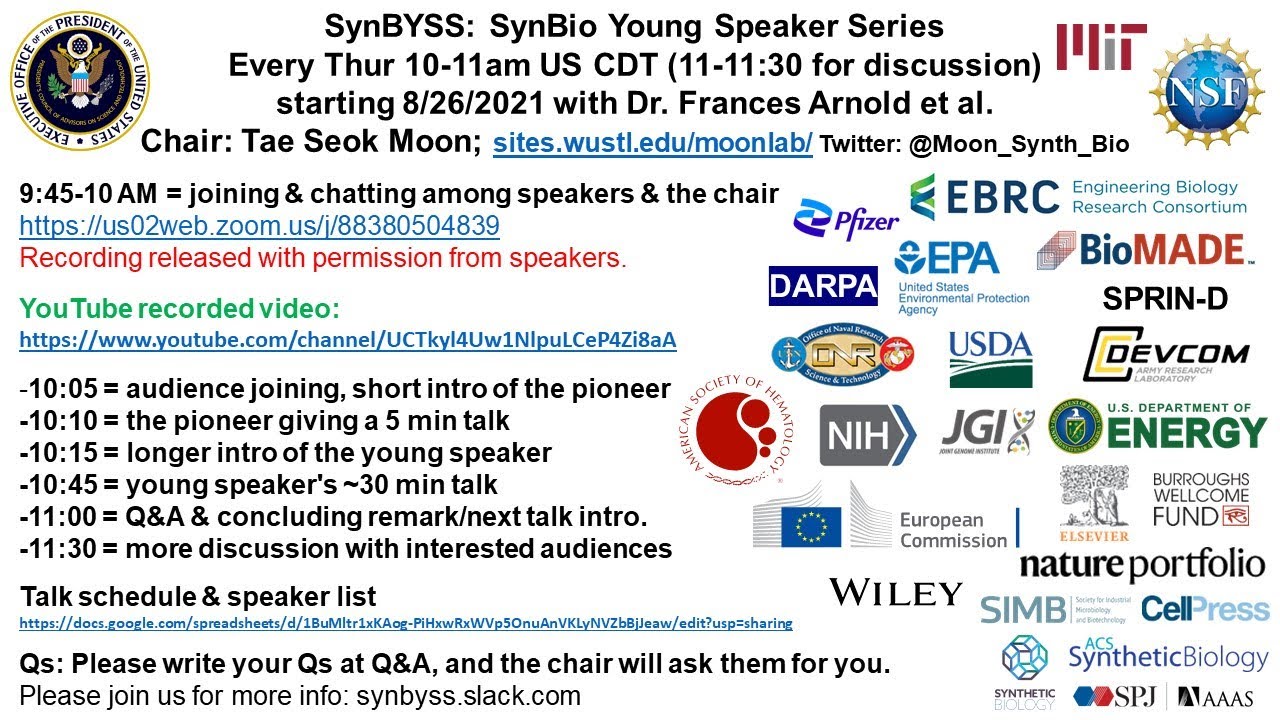 SynBYSS with Dr. Hana El-Samad at Altos Labs & Dr. Roland Hatzenpichler ...