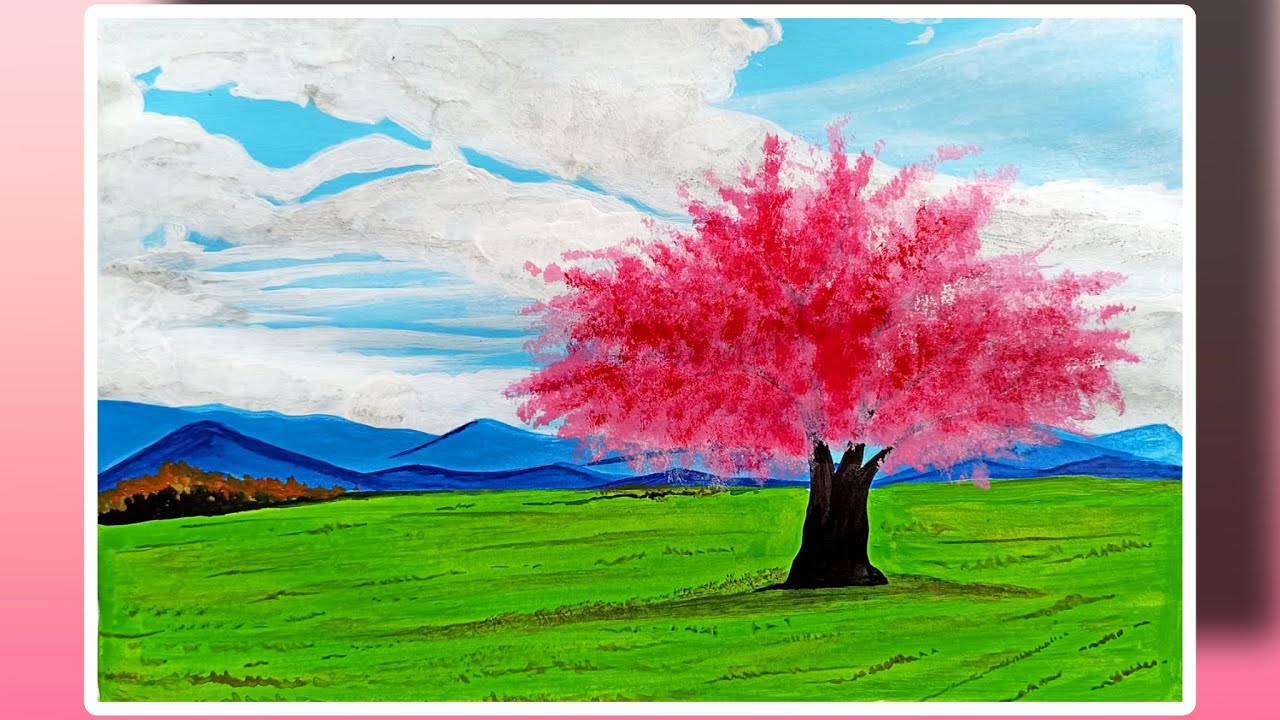 How to Paint Cherry Blossom | Acrylic Painting for Beginners | Painting ...